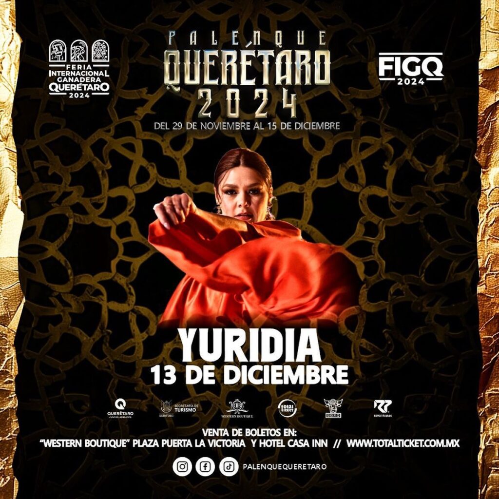 Yuridia en la Feria de Querétaro 2024: horario, boletos y precio