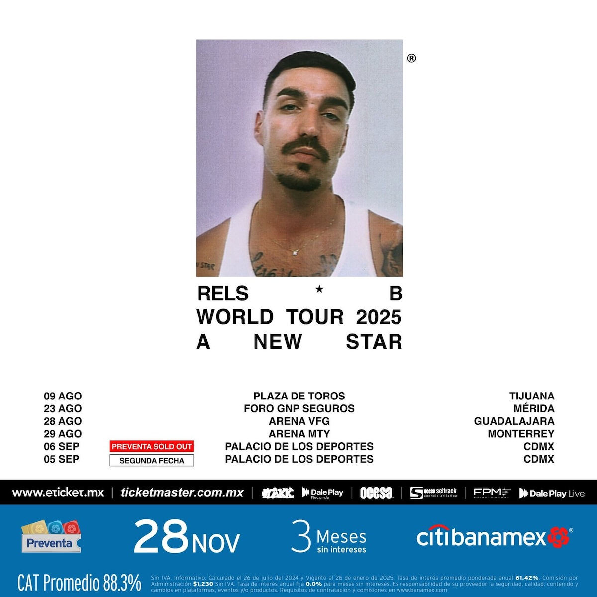 Boletos Rels B en CDMX 2025: precios Ticketmaster para el Palacio de ...