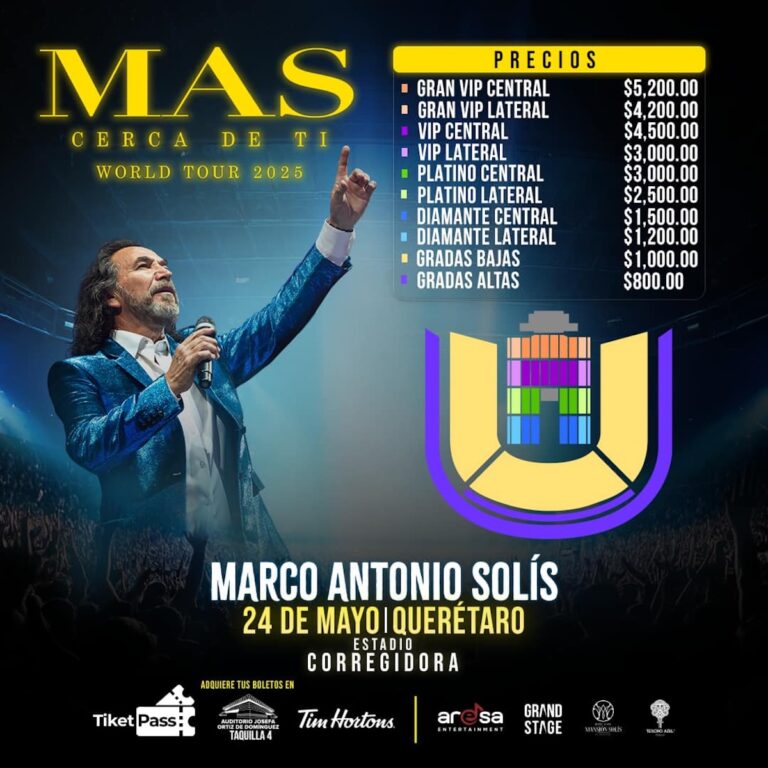 Boletos Marco Antonio Solís en Querétaro 2025: precios y venta