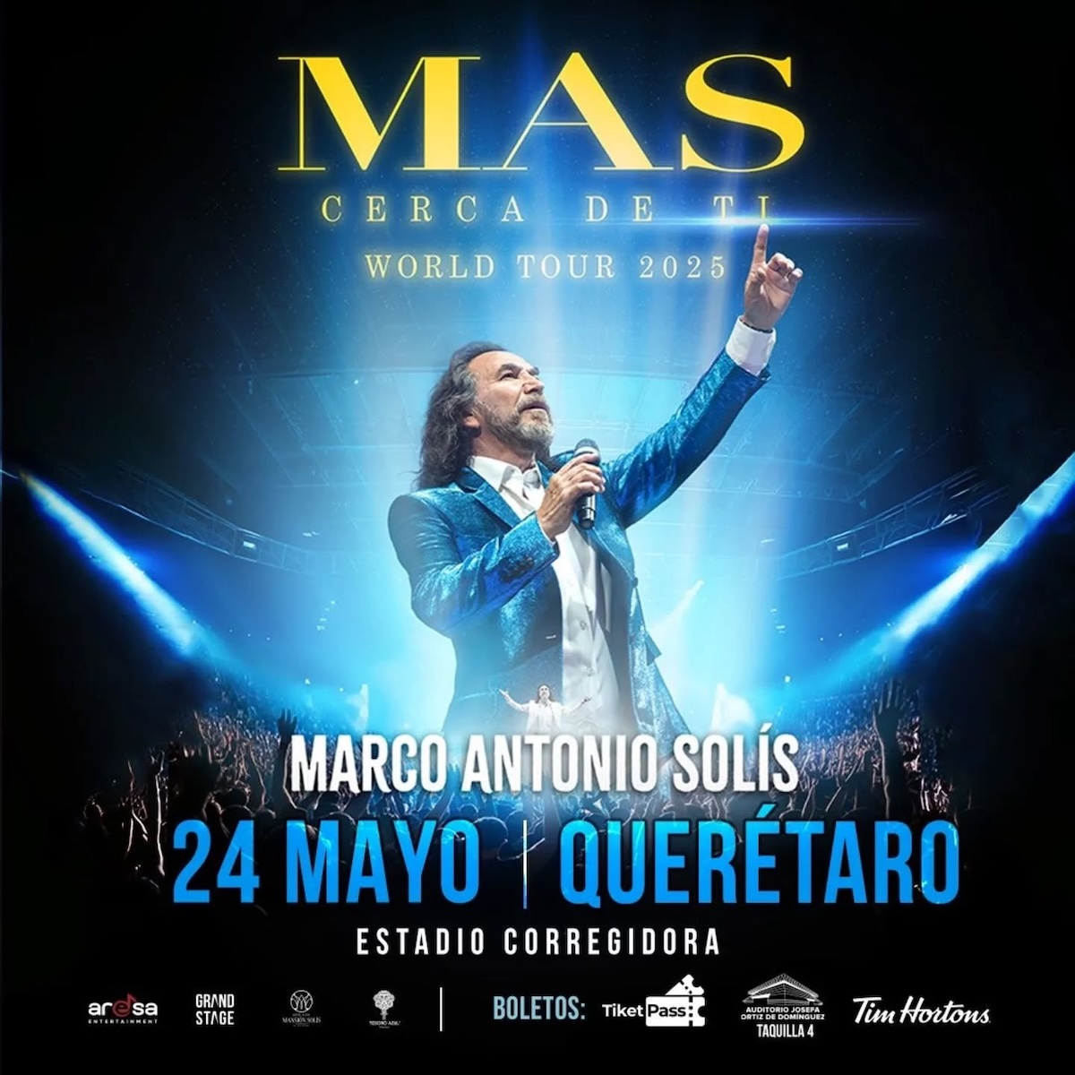 Boletos Marco Antonio Solís en Querétaro 2025: precios y venta